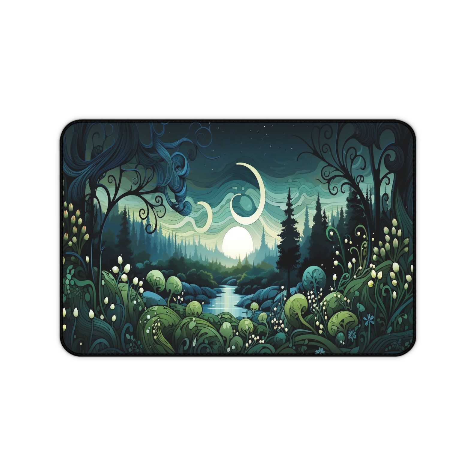 Secluded Forest Tranquility Oversized Desk Mat, Aesthetic Mousepad ...
