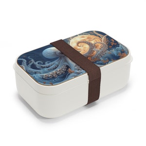 White Octopus and Moon Lunch Box or Bento Box Back to School Gift ...