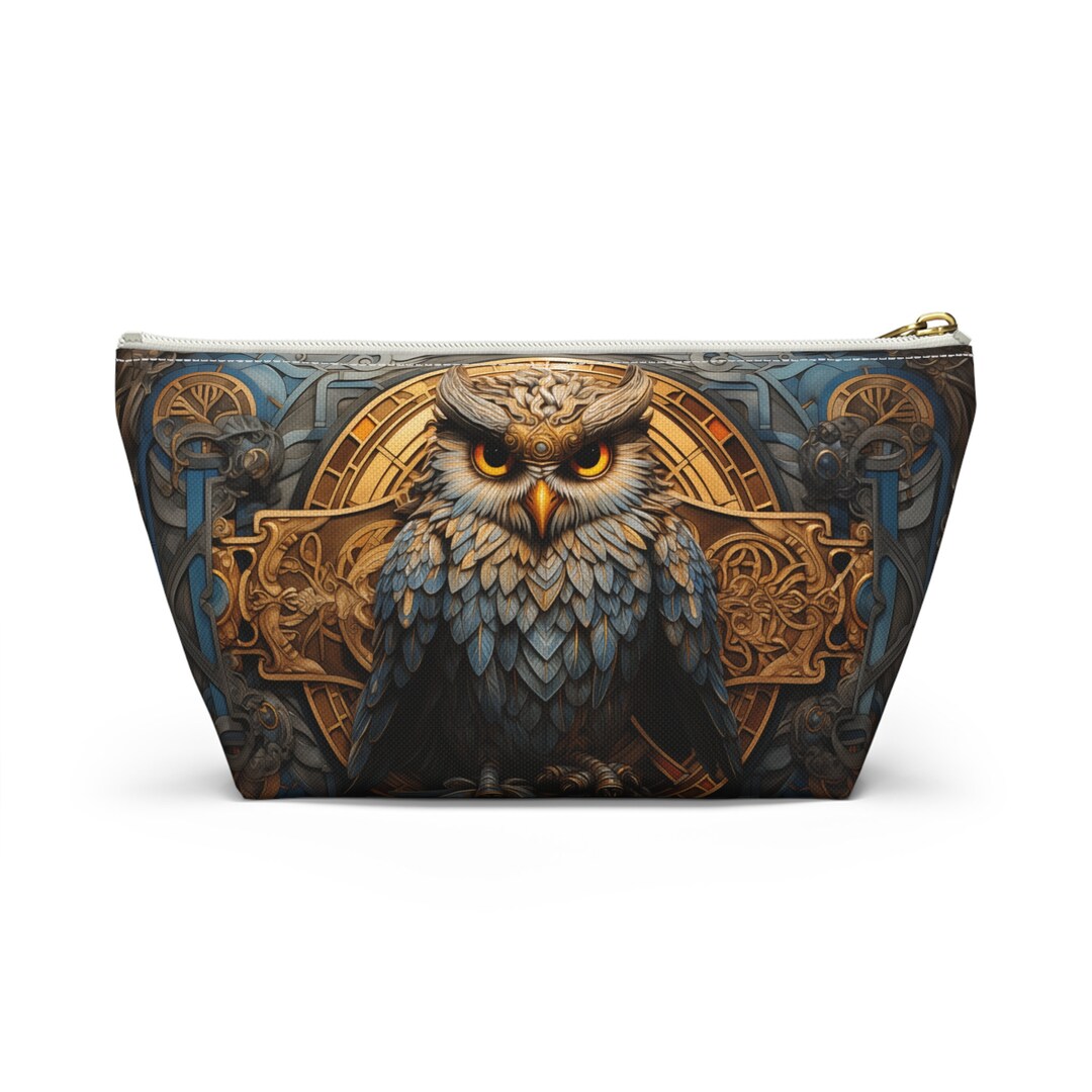 Art Deco Owl Travel Makeup Bag Owl Cosmetic Bag Goth Makeup - Etsy