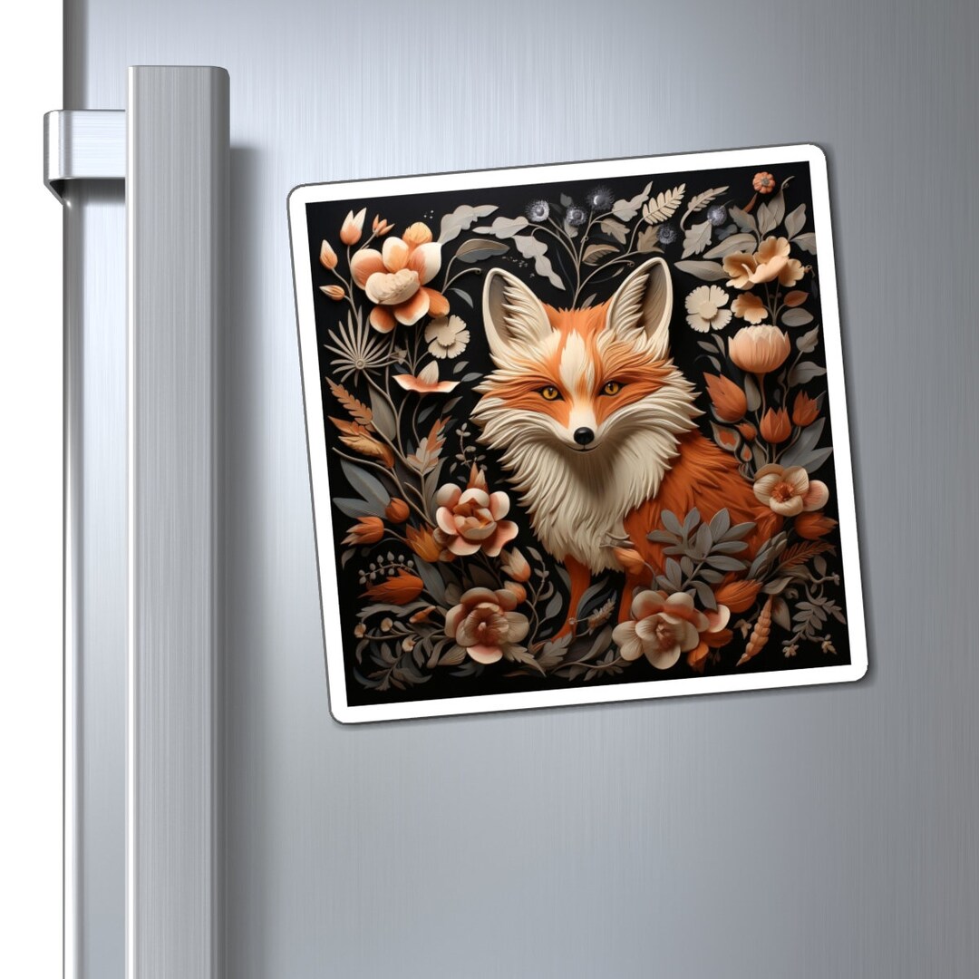 Cute Kitchen Magnet, Cottagecore Japanese Fox Refrigerator Magnet ...