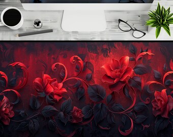 Bat Desk Mat, Elder Emo Gift, Goth Desk Mat, Metalcore, Witchy Desk Mat ...