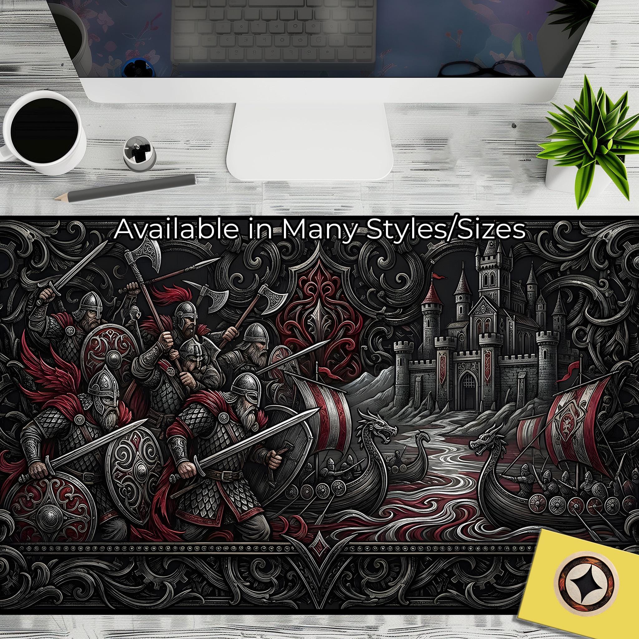 Viking Warfront Desk Mat, Large Gaming Desk Mat, Extended Mouse Pad ...