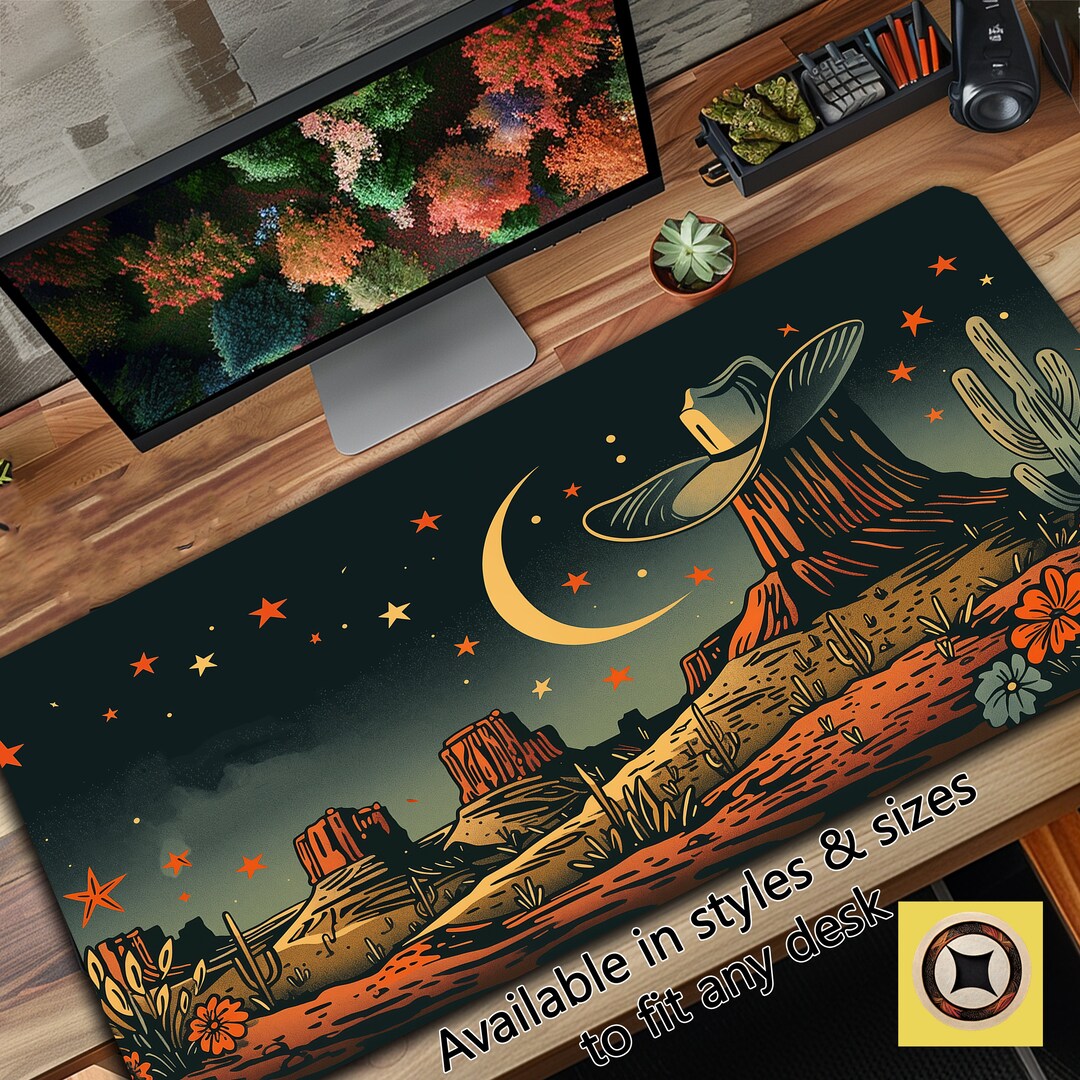Extra Large Mousepad, Retro Western Desk Mat, Retro Desk Pad, Gift for ...