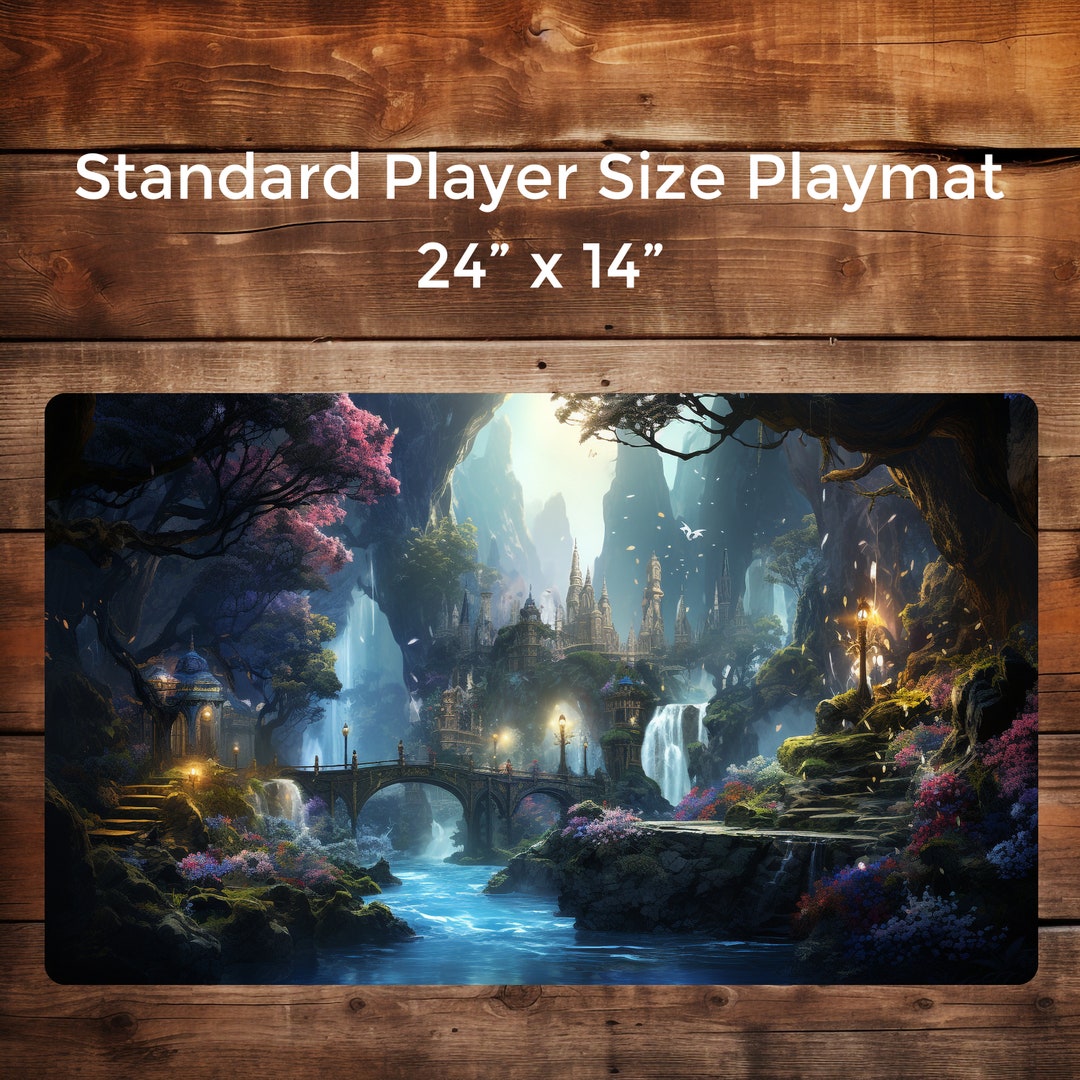 Verdant Sanctuary - 24"x14" Custom Table Top Gaming Playmat , Playmat ...