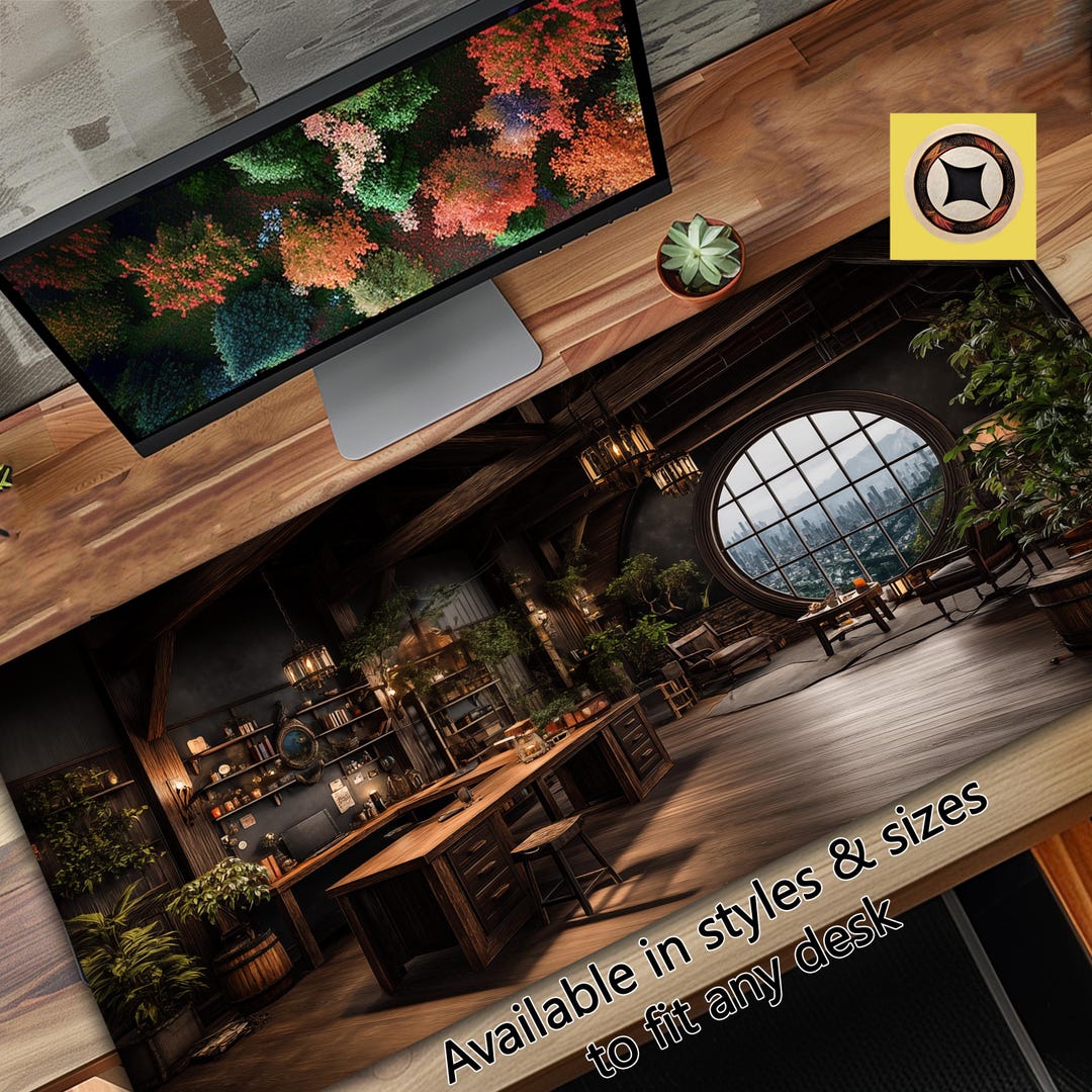 Modern Adventurers Office Desk Decor - Oversized Desk Cover - Non-slip ...