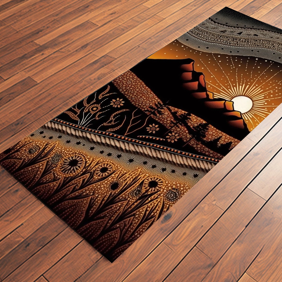 Stunning Native American Mountain Print Yoga Mat With - Etsy