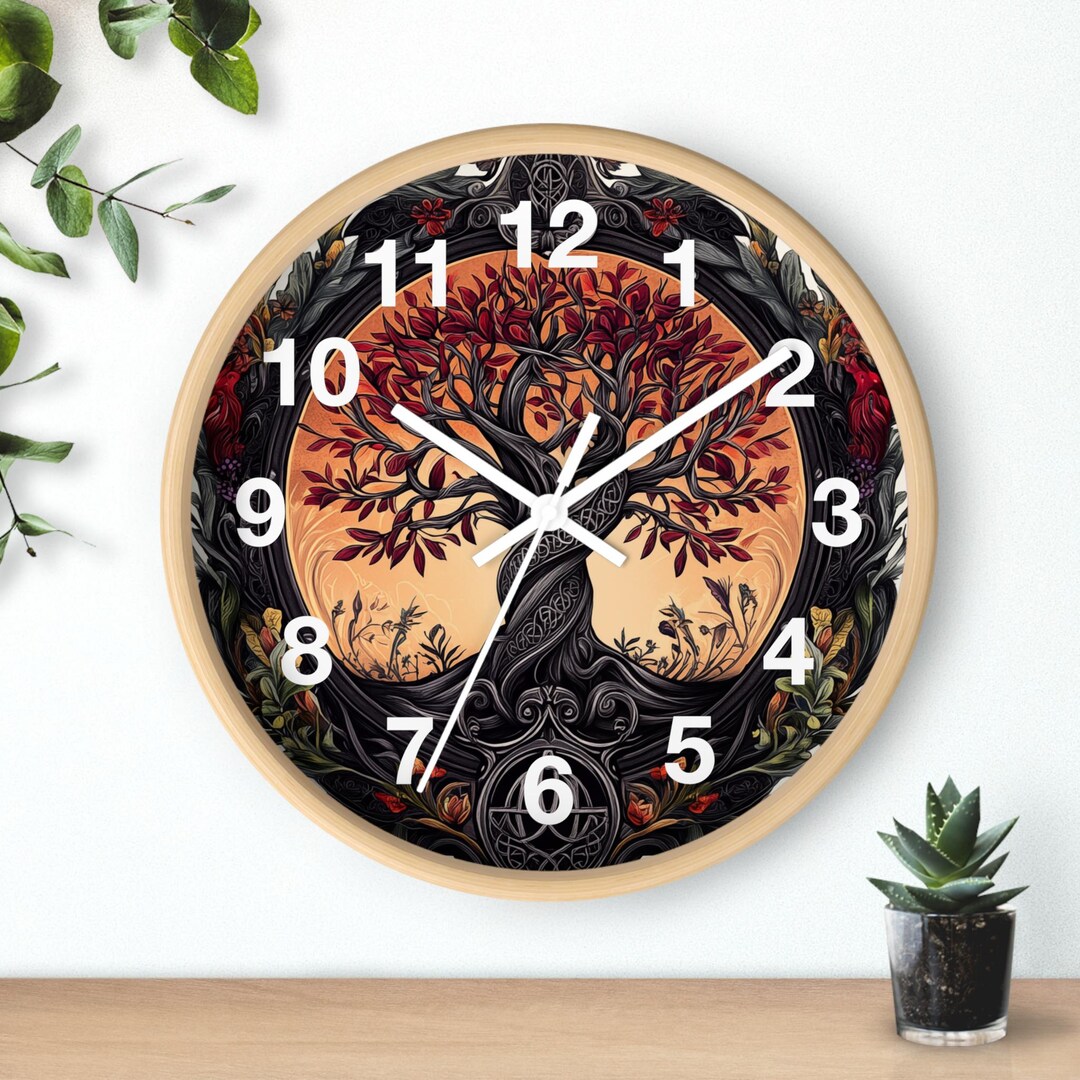 Enchanted Celtic Tree of Life - 10" Round Wall Clock - Living Room or ...