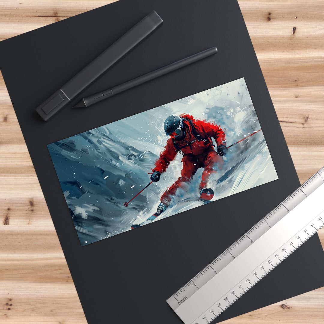 Skiing Bumper Sticker, Adventure Bumper Sticker, Skiing Sticker, Ski ...