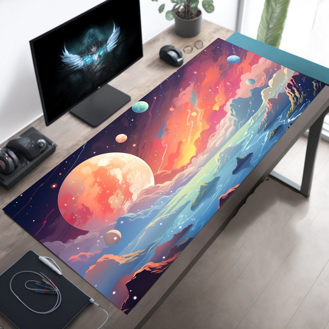 Fantasy Day Dreaming Alien World Desk Mat, Pastel Mousepad, Anime Mouse ...