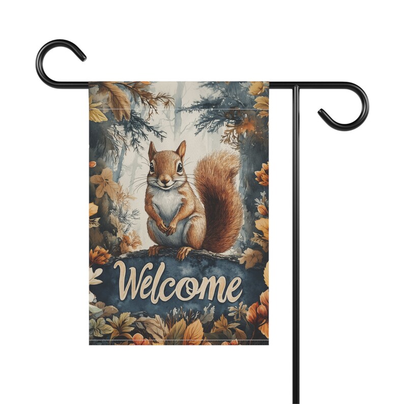 Cute Patio Banner - Cottagecore Squirrel Welcome Banner - Garden Banner ...