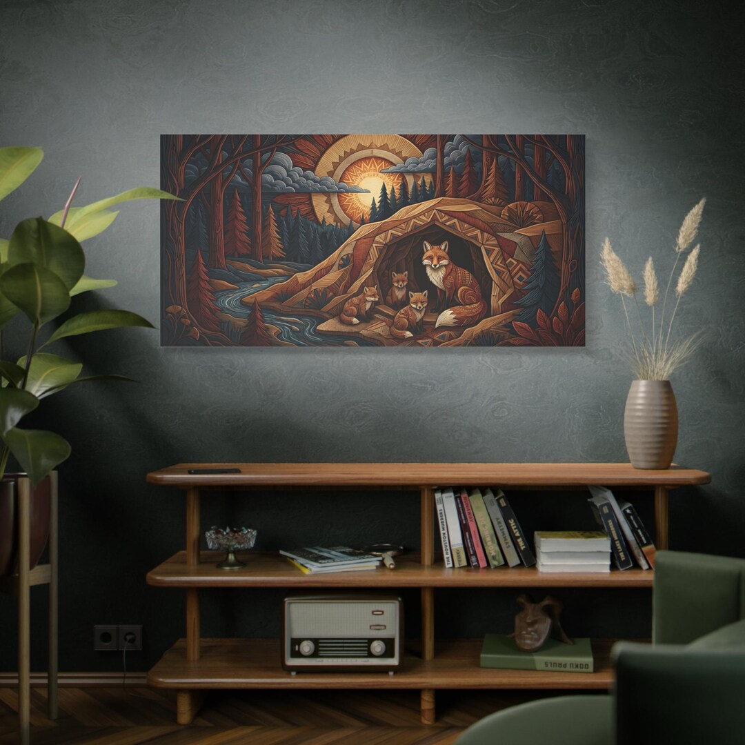 Fox Den Large Canvas Wall Art Print - Etsy