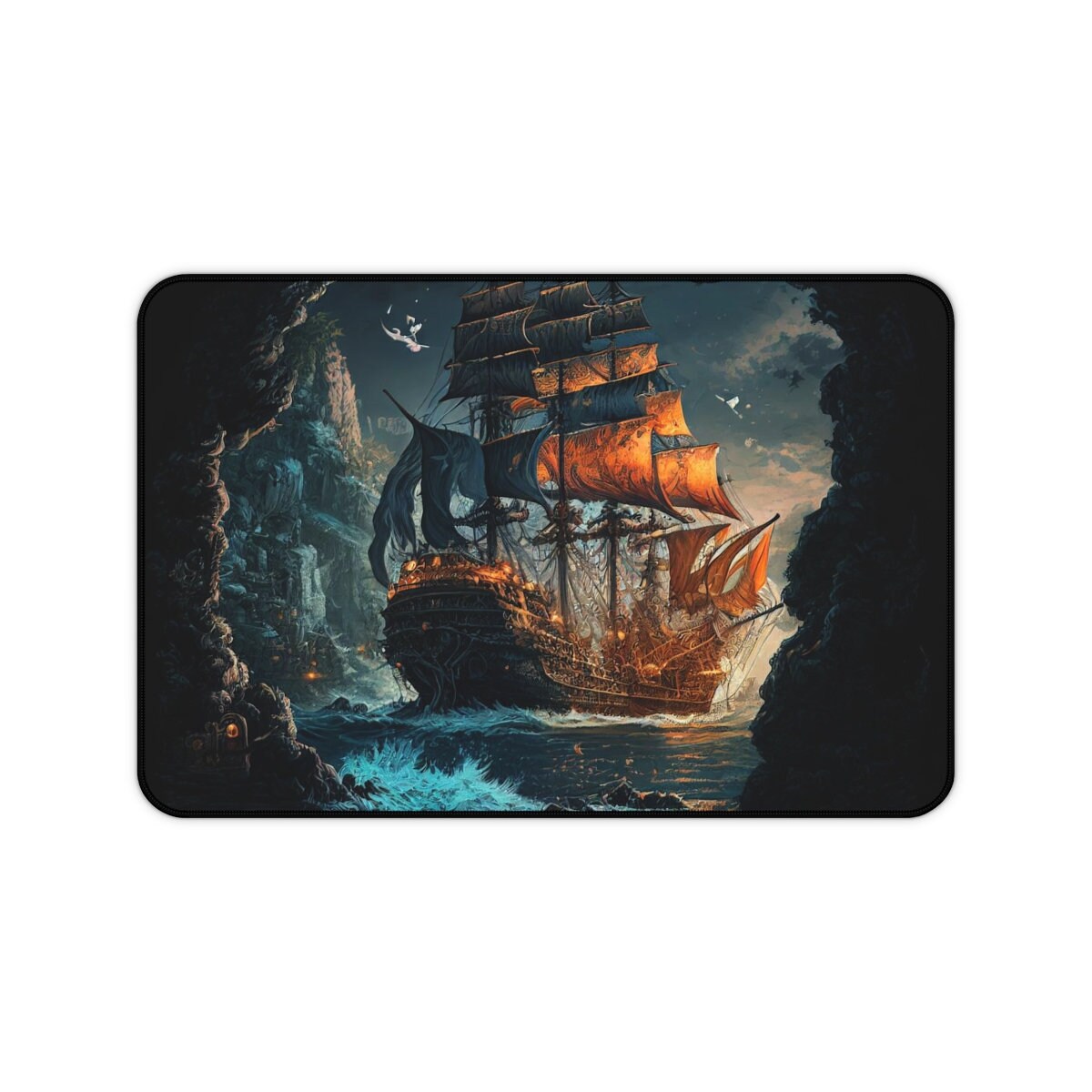 Desk Mat Fantasy Pirate Ship Large Mouse Pad Cute Gaming - Etsy Australia