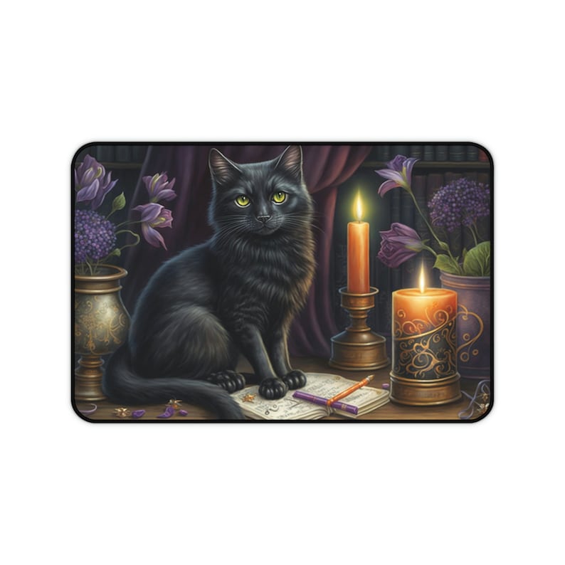 Violet Aesthetic Dark Academia Black Cat Library Lovely - Etsy