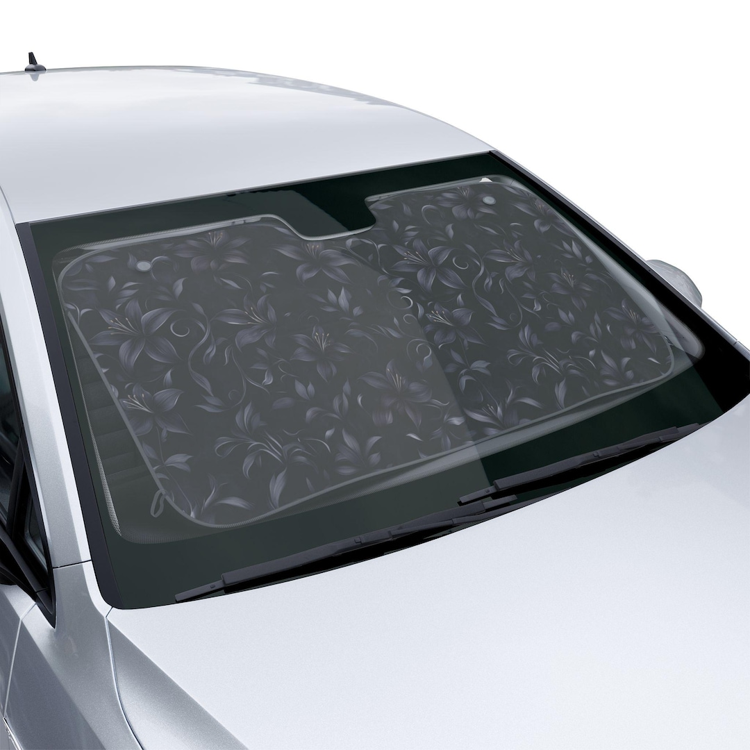 Cute Floral Goth Car Decor - Goth Windshield Sunshade - Goth Sunshade ...
