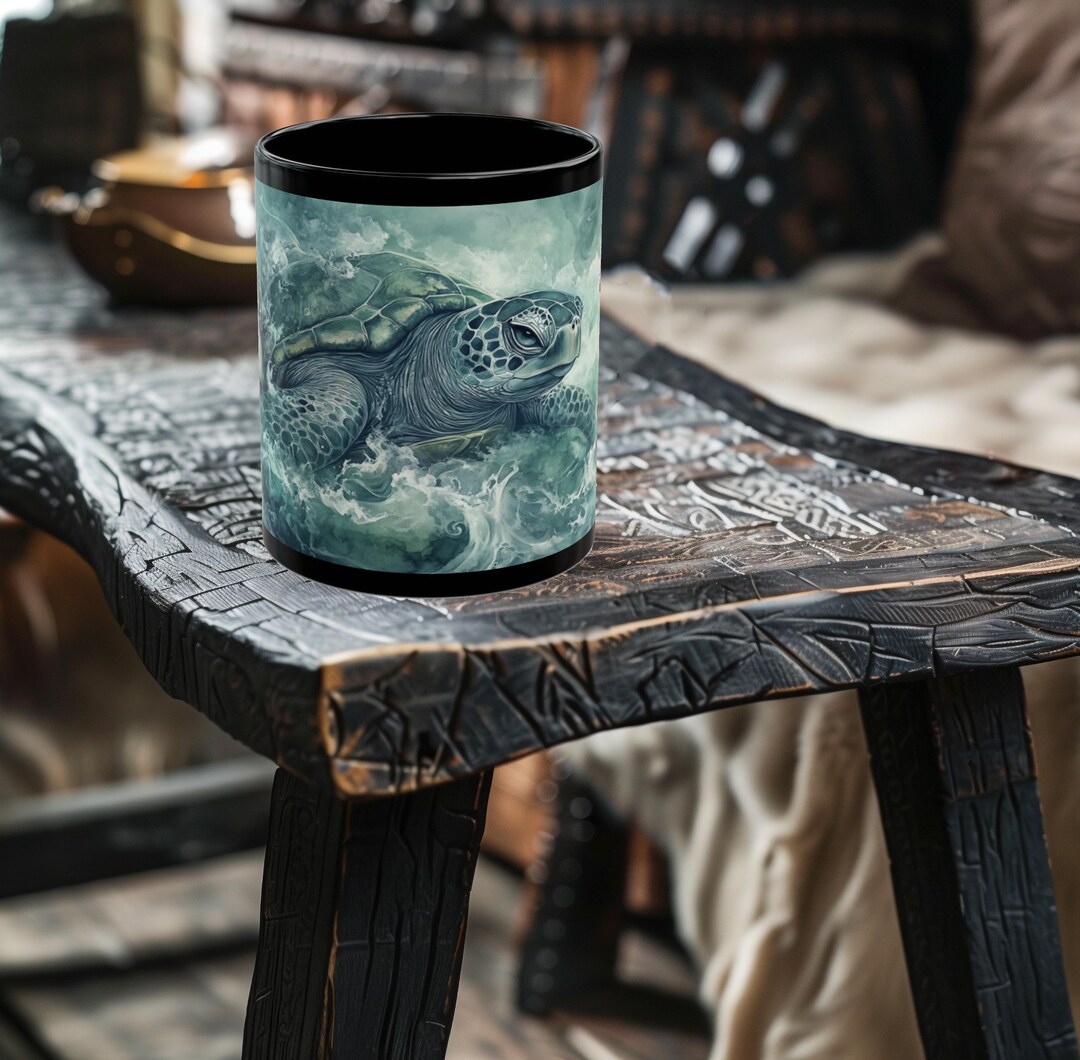 Cute Sea Turtle Art Mug - Sea Turtle Coffee Cup - Sea Turtle Gifts ...