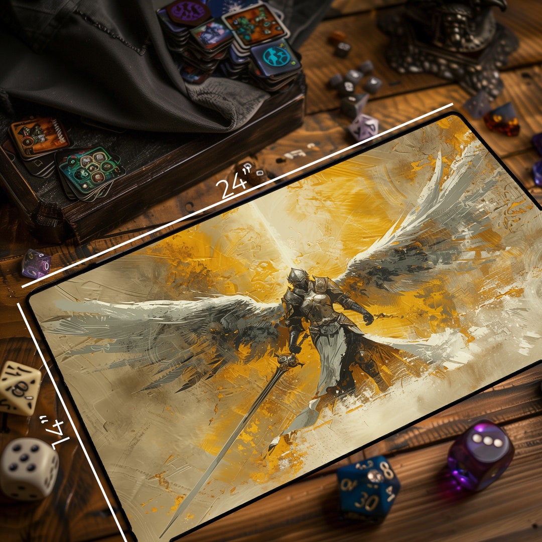 Angelic Knight Rebirth 24x14 Custom Playmat for Table Top Gaming, TCG ...