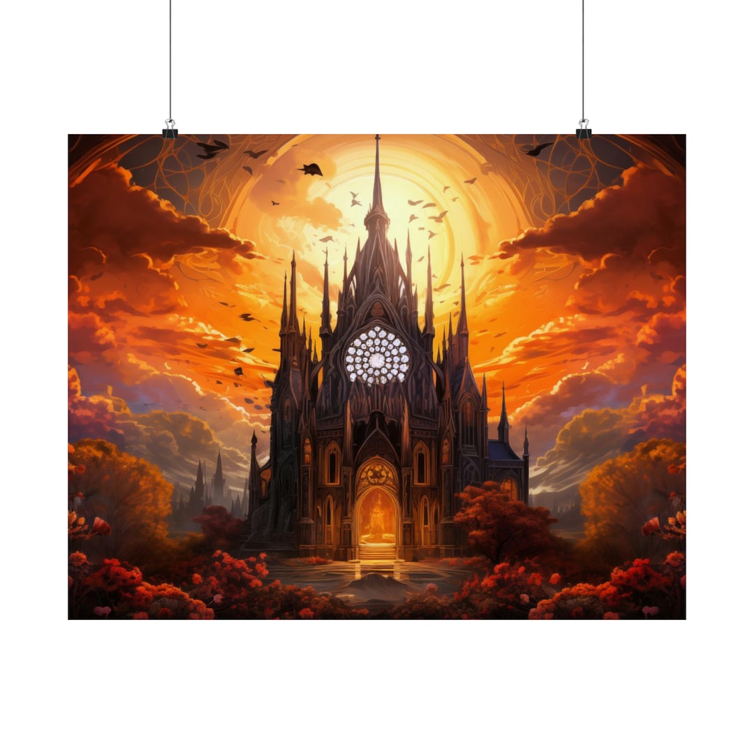 Gothic Awakenings Poster, Gothic Wall Art, Gothic Church Poster, Gothic ...