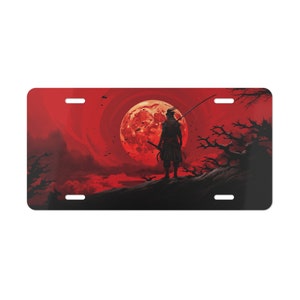 Japanese Samurai in Red and Black Vanity License Plate, Car Tag Japan ...