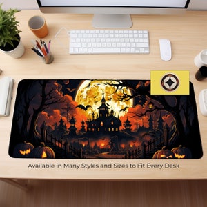 Mysterious Mansion Desk Mat, Spooky Mouse Pad, Halloween Desk Mat ...