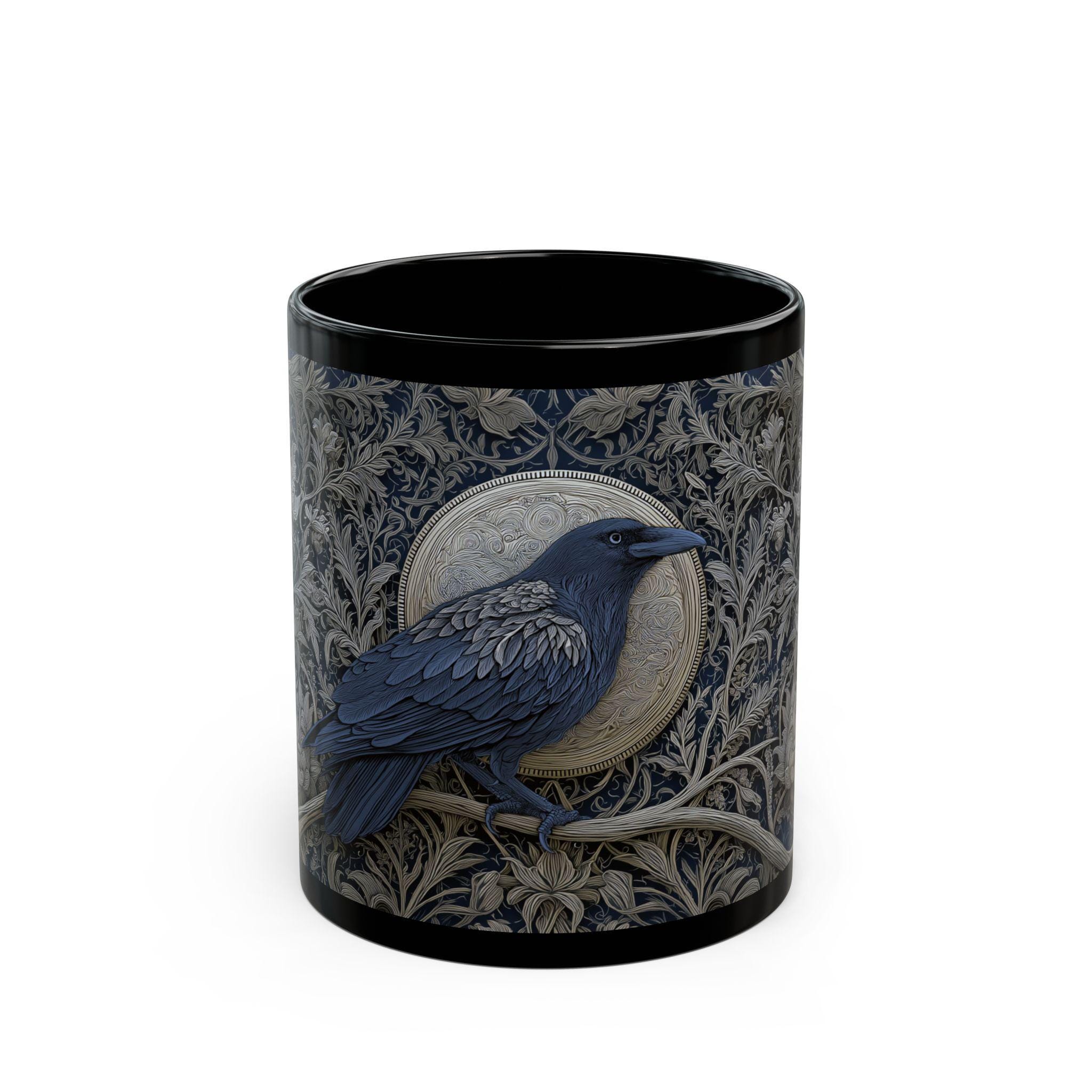 Medieval Crow and Moon Mug - Crow Coffee Cup - Crow Mug - Goth Mug ...