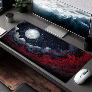 Moon Desk Decor, Lunar Mouse Pad XL, Extra Large Mousepad, Oversized ...