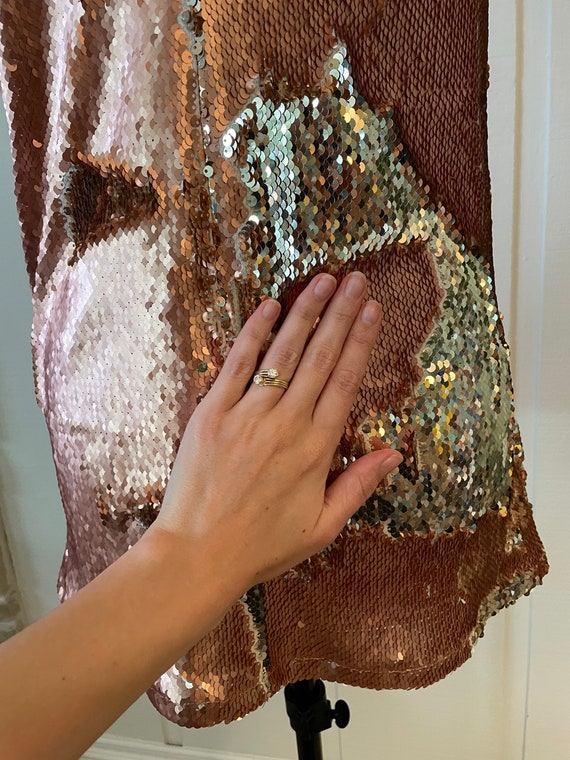 OOAK Sequin Micro Mini Halter Dress Small - Gem