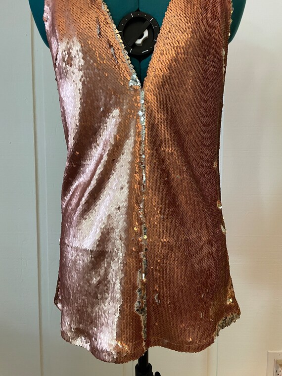 OOAK Sequin Micro Mini Halter Dress Small - Gem