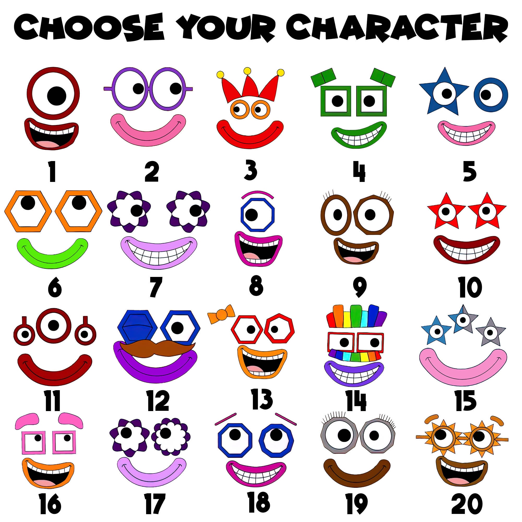 Numberblocks Birthday Shirt, Number Face Group Shirt Designed & Sold By ...