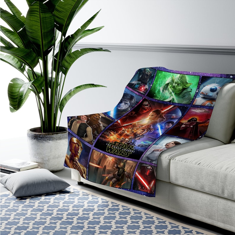 Star Wars Blanket Characters Group Blanket Gift for Son - Etsy