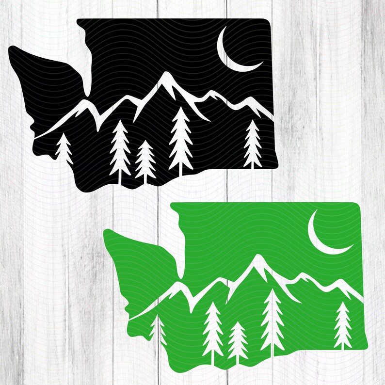 WA State Outline SVG PNG Window Decal Vinyl Design Cricut Cut File Pnw ...
