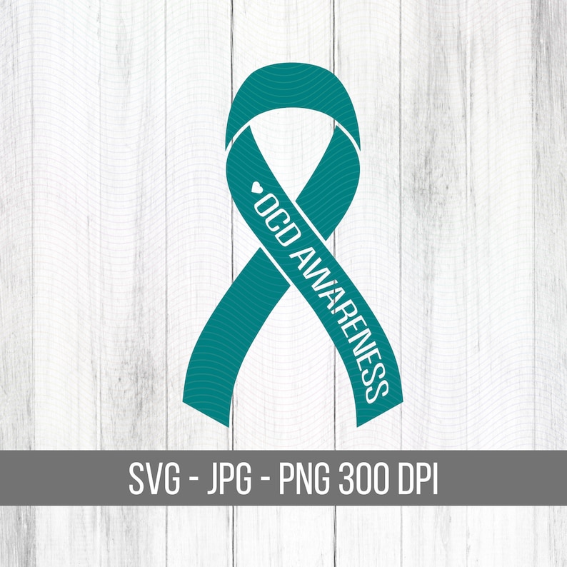 OCD Awareness SVG, Cricut Cut File, Teal Ribbon Car Decal SVG, Digital ...