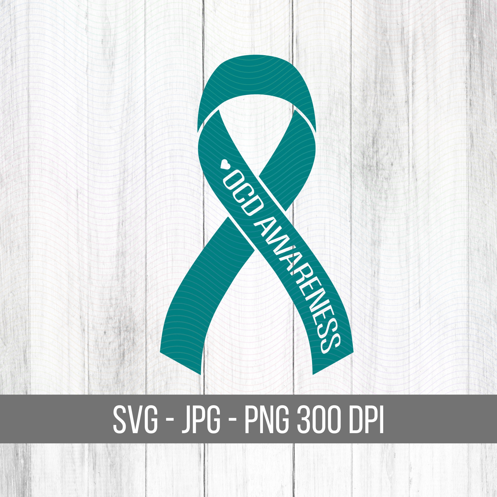 OCD Awareness SVG, Cricut Cut File, Teal Ribbon Car Decal SVG, Digital ...