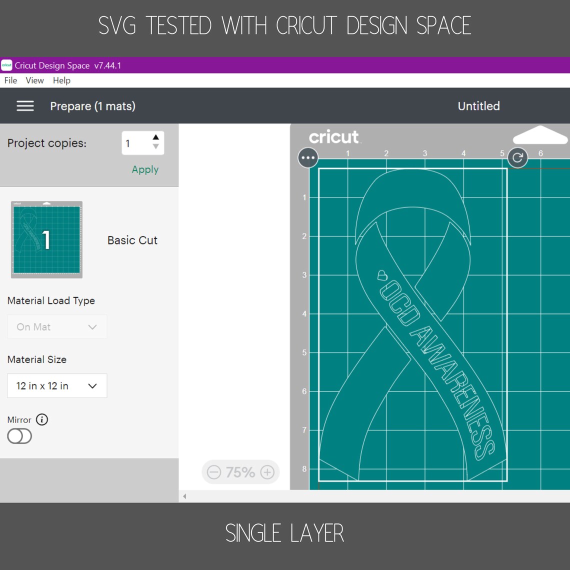 OCD Awareness SVG, Cricut Cut File, Teal Ribbon Car Decal SVG, Digital ...