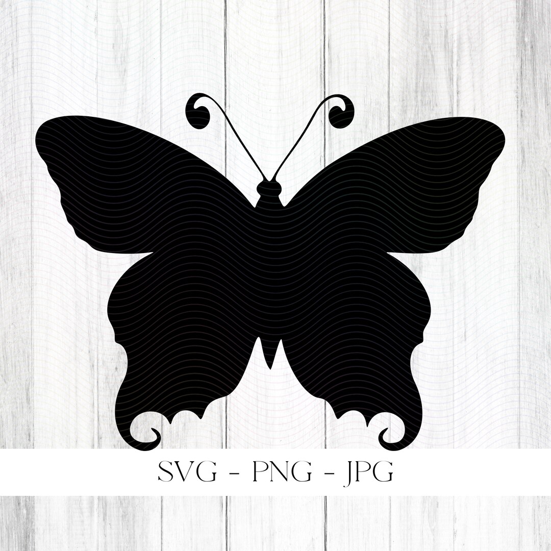 Solid Butterfly Silhouette SVG PNG Simple Cricut Cut File Digital ...