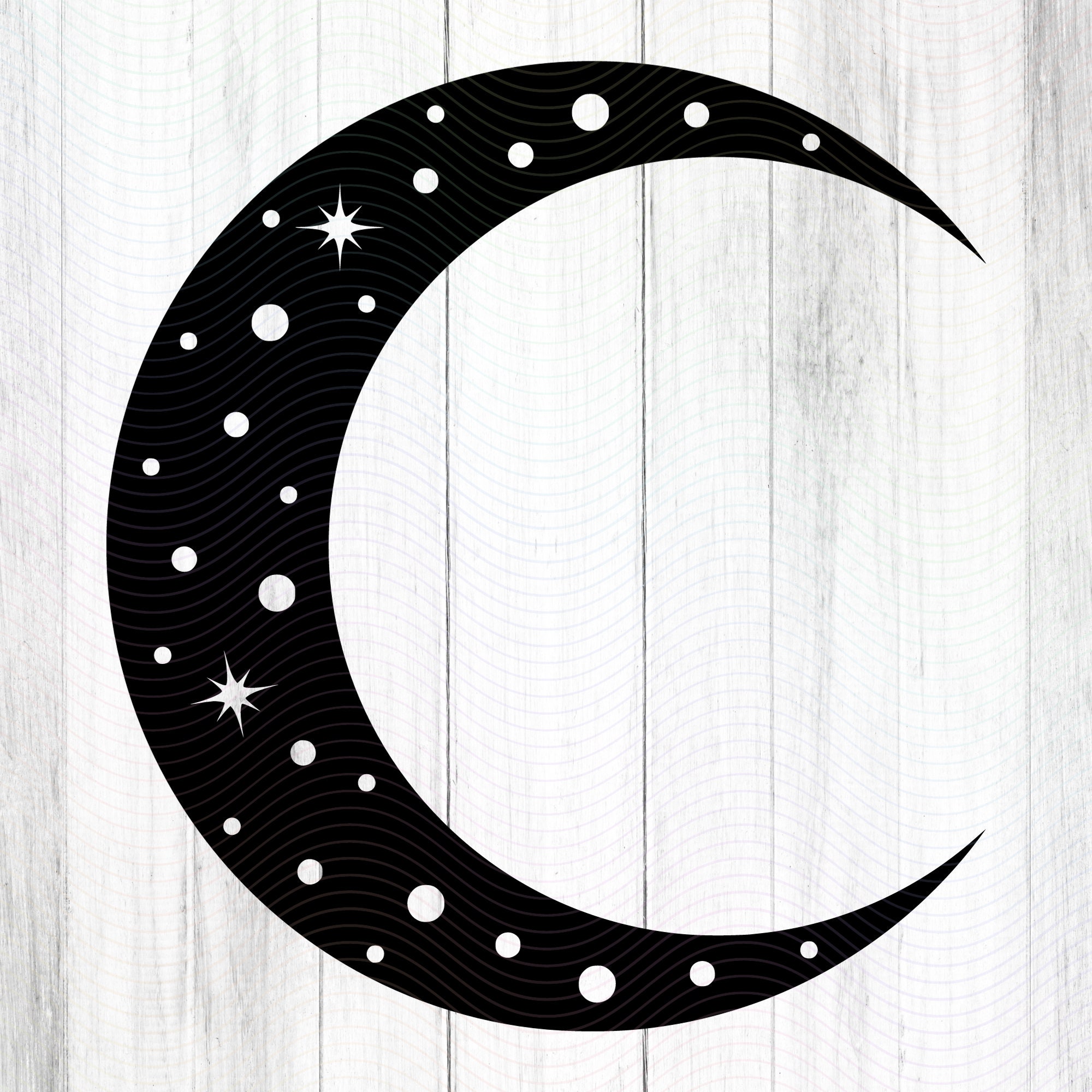 Crescent Moon SVG, Cricut Cut File, Celestial Floral Moon Clipart PNG ...