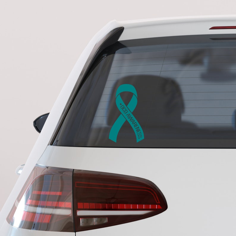 OCD Awareness SVG, Cricut Cut File, Teal Ribbon Car Decal SVG, Digital ...