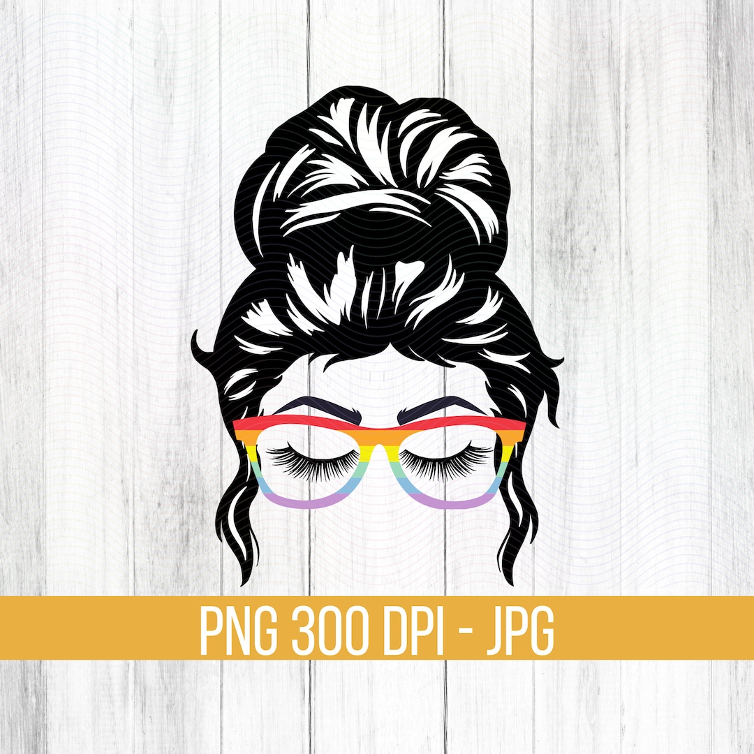 Messy Bun Pride PNG: Rainbow LGBTQ Clipart (digital Download) - Etsy