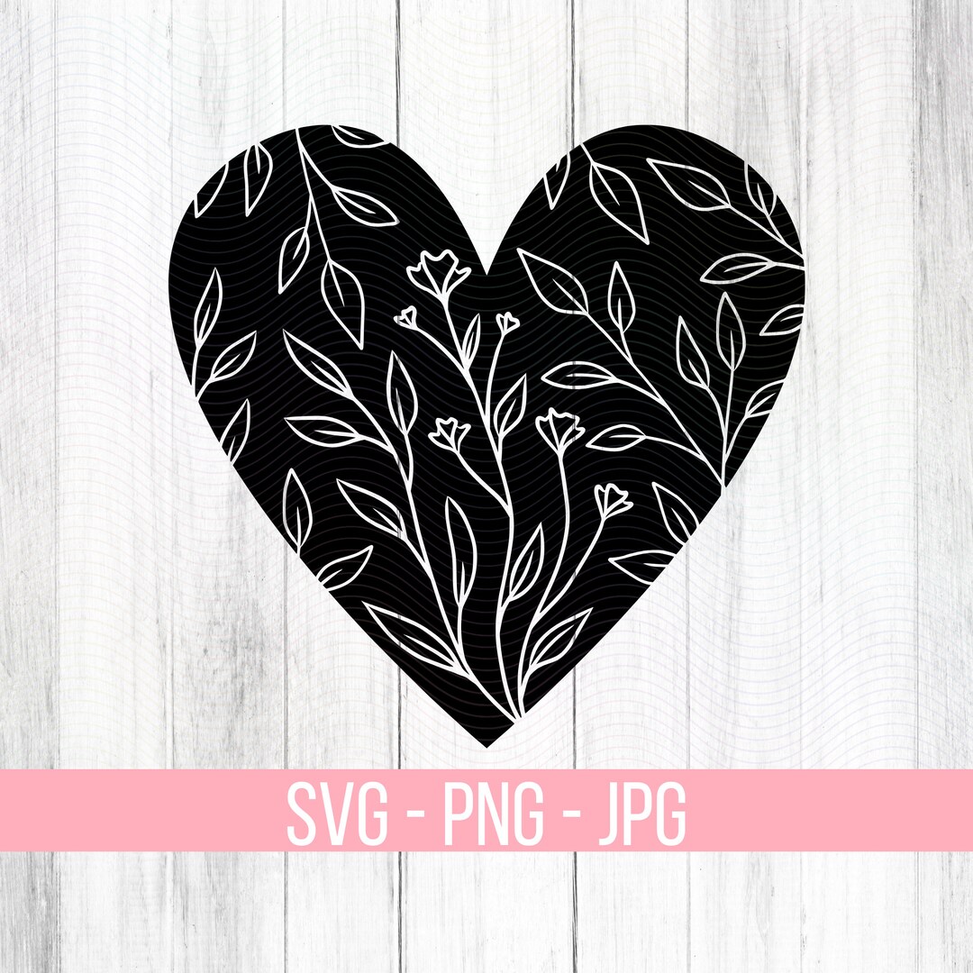 Floral Heart SVG: Valentine's Day Cut File (digital Download) - Etsy