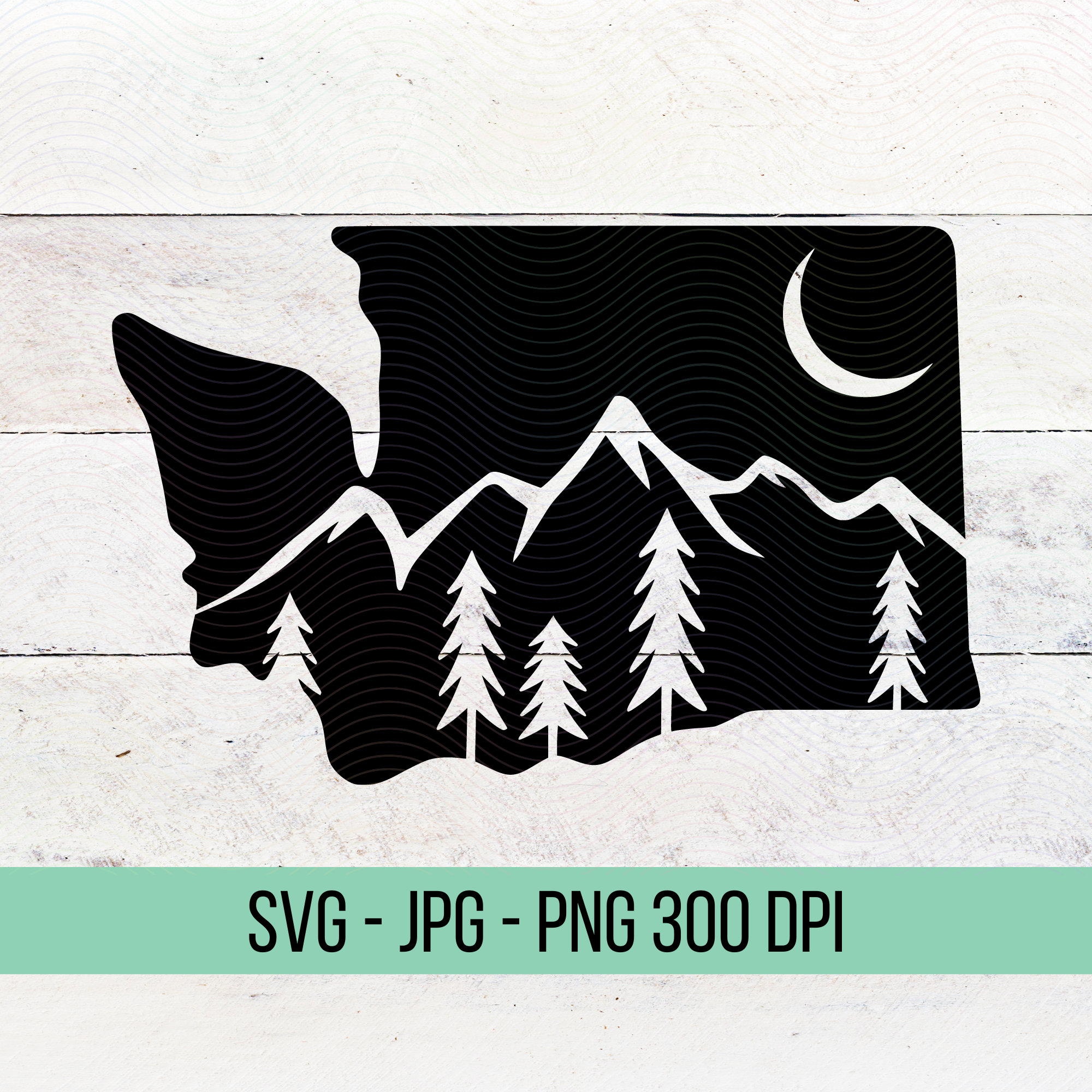 WA State Outline SVG PNG Window Decal Vinyl Design Cricut Cut File Pnw ...