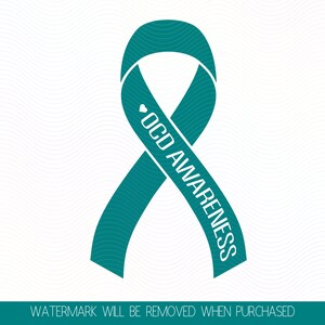 OCD Awareness SVG, Cricut Cut File, Teal Ribbon Car Decal SVG, Digital ...