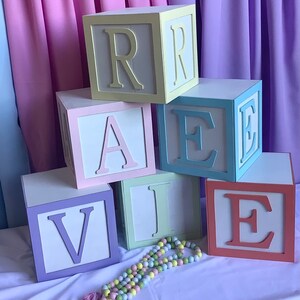 Babyshower Blocks, Wood Blocks, Large Wooden Blocks ABCD Blocks - Etsy