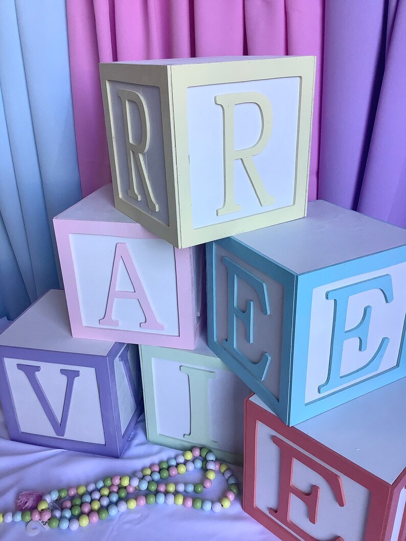 Large Wooden ABCD Blocks: Baby Shower Decor - Etsy