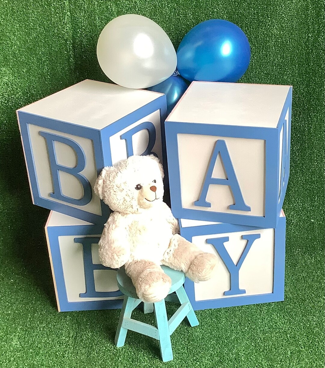 Personalized Wood Baby Shower Blocks: 10" Alphabet Letters - Etsy