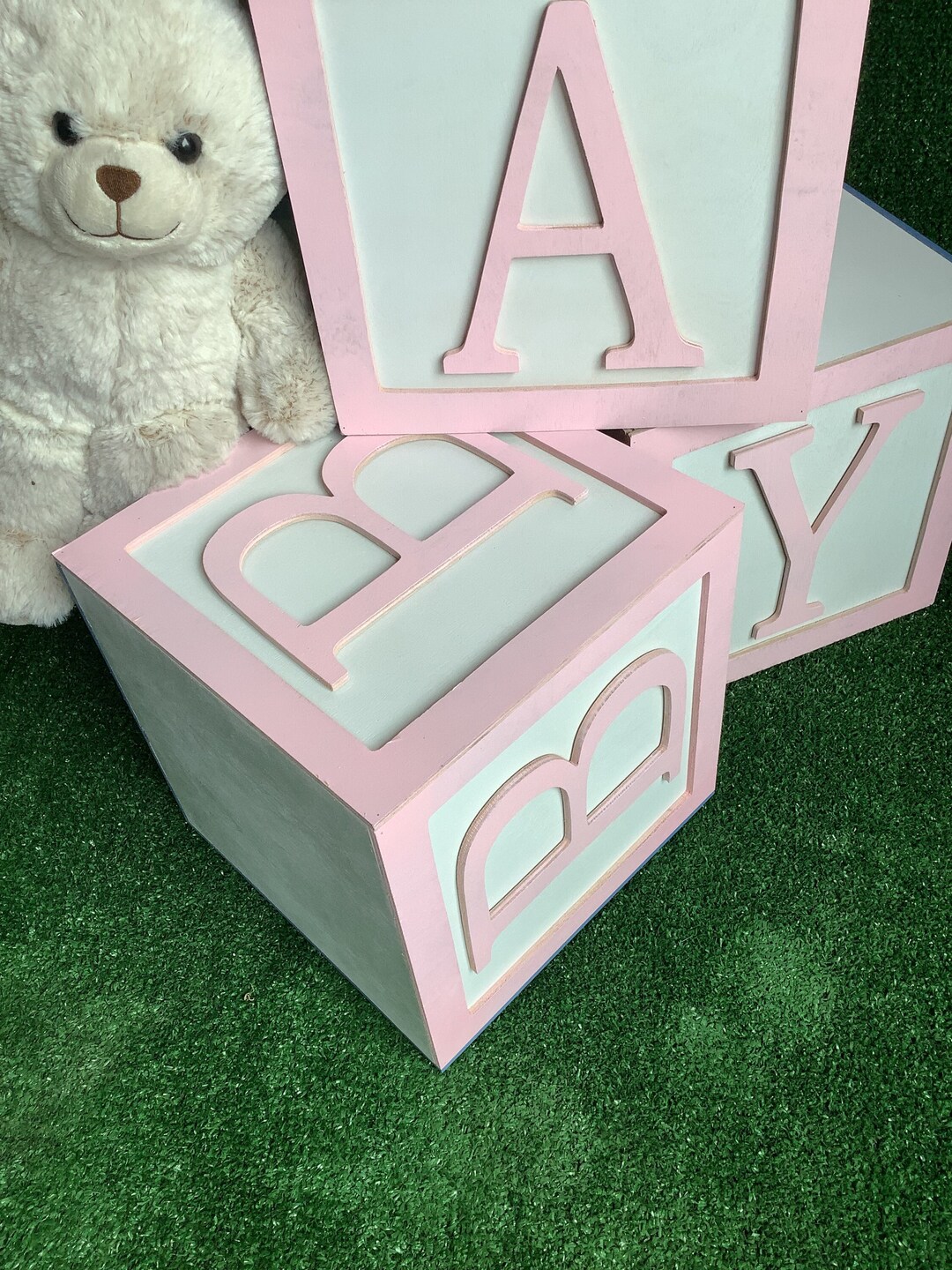 Personalized Wood Block, Large 10' Tall Baby Shower Blocks Baby Shower ...