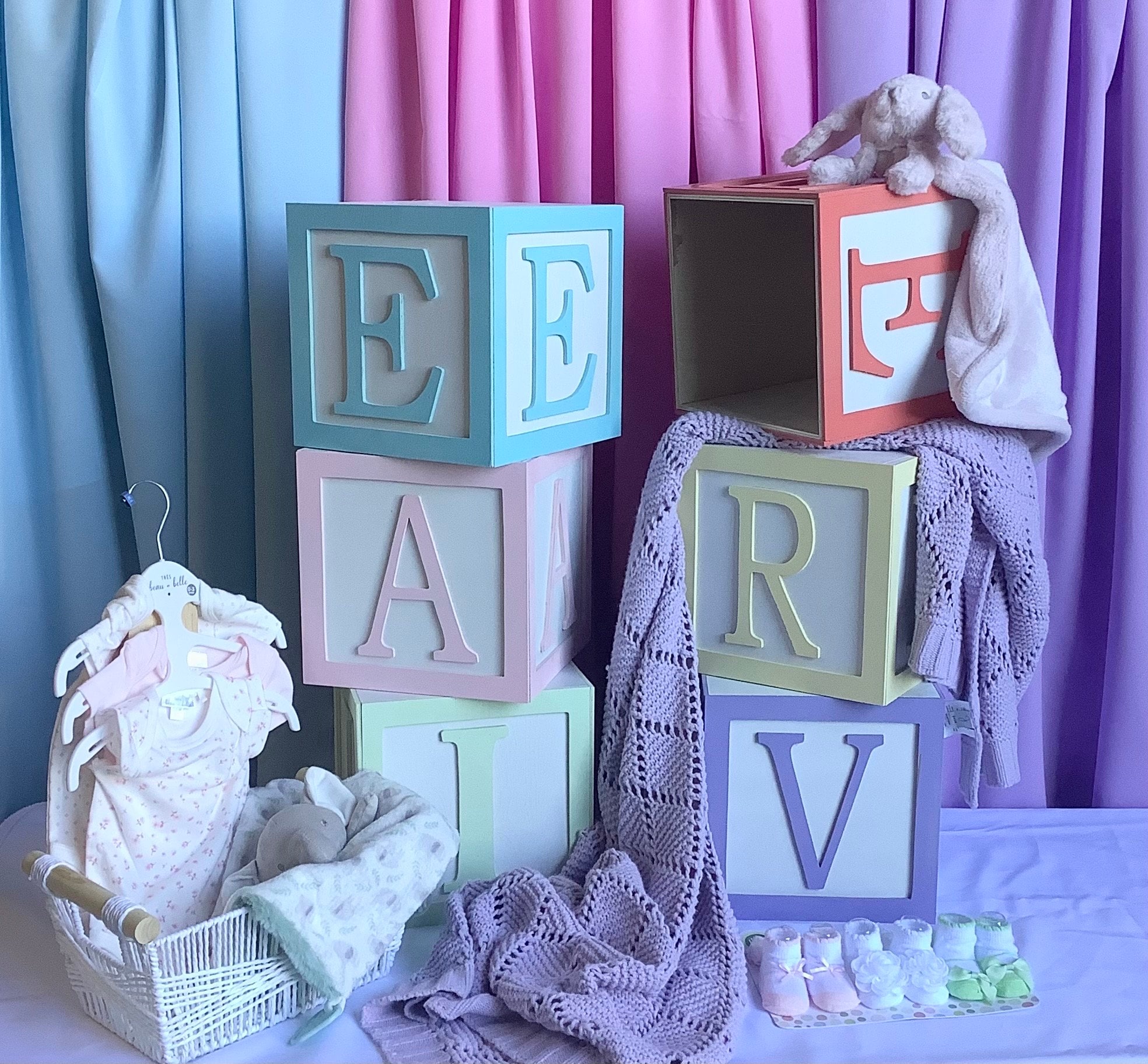 Large Wooden ABCD Blocks: Baby Shower Decor - Etsy