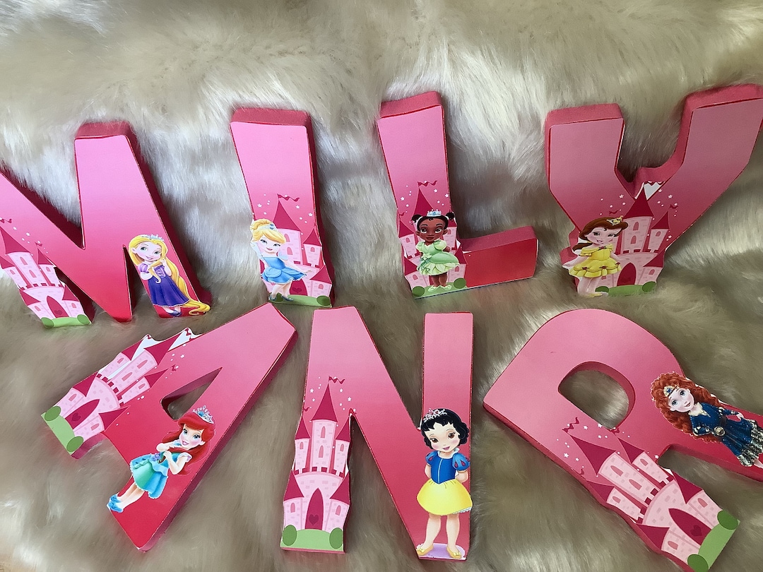Disney Princess Letters, Wood Letters Party Favor, Princess Letters ...