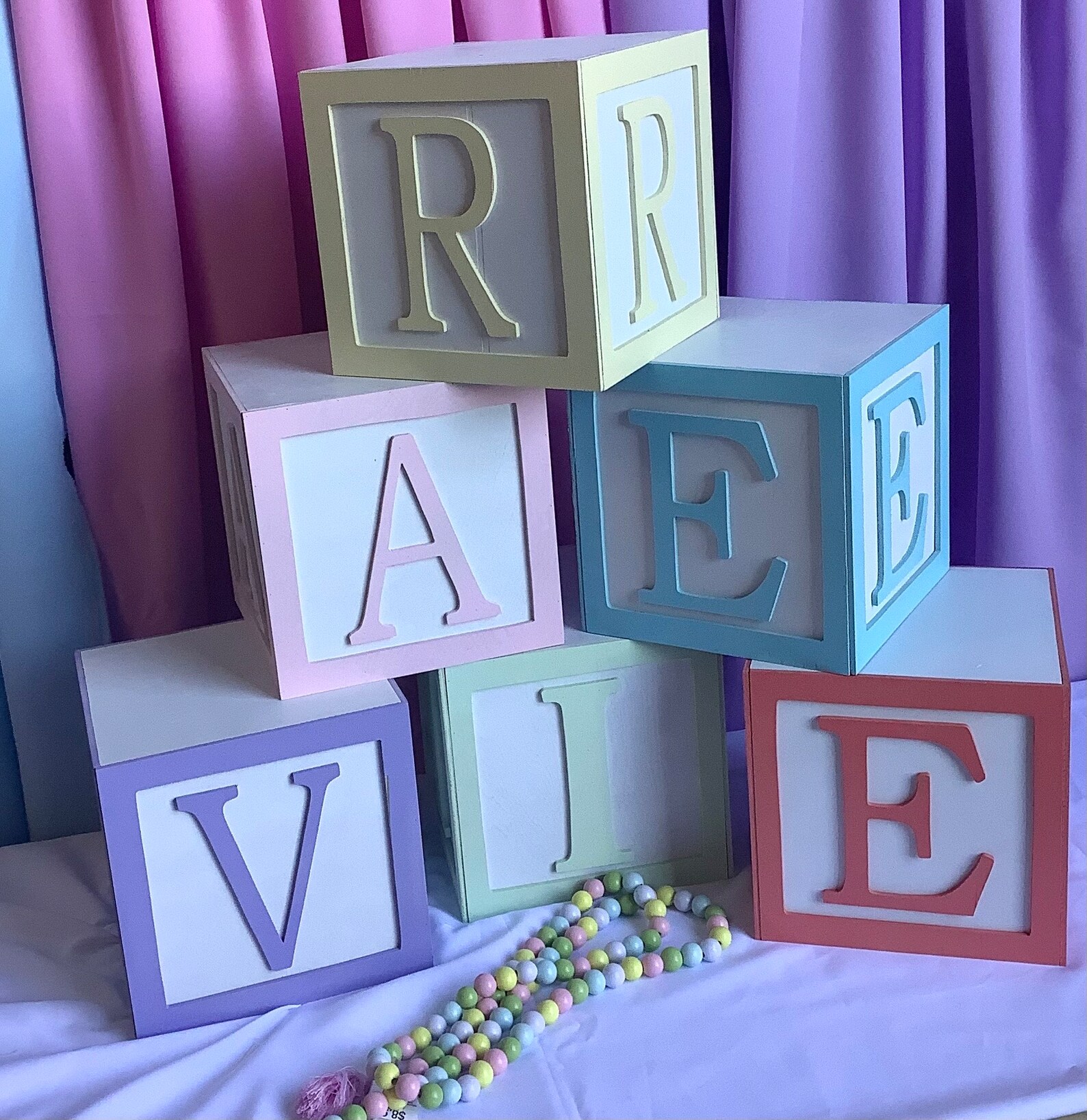 Babyshower Wood ABCD Blocks: Large Wooden Decor (10x10) - Etsy