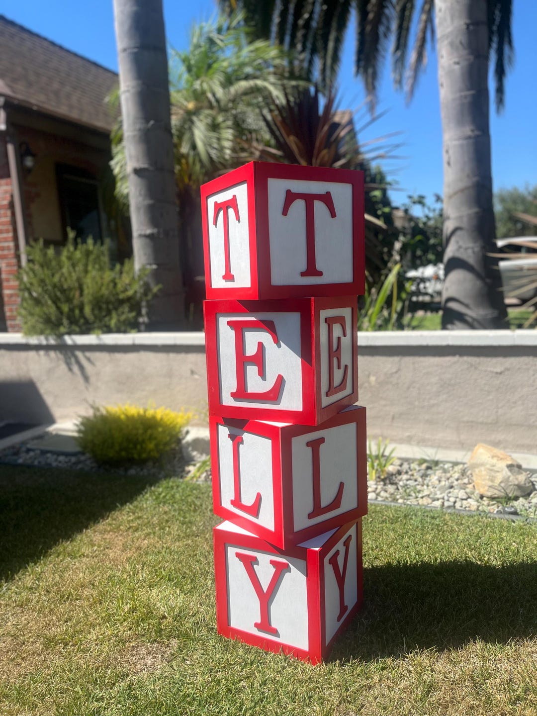 Large Wood Baby Shower Blocks: Custom Colors & Letters - Etsy