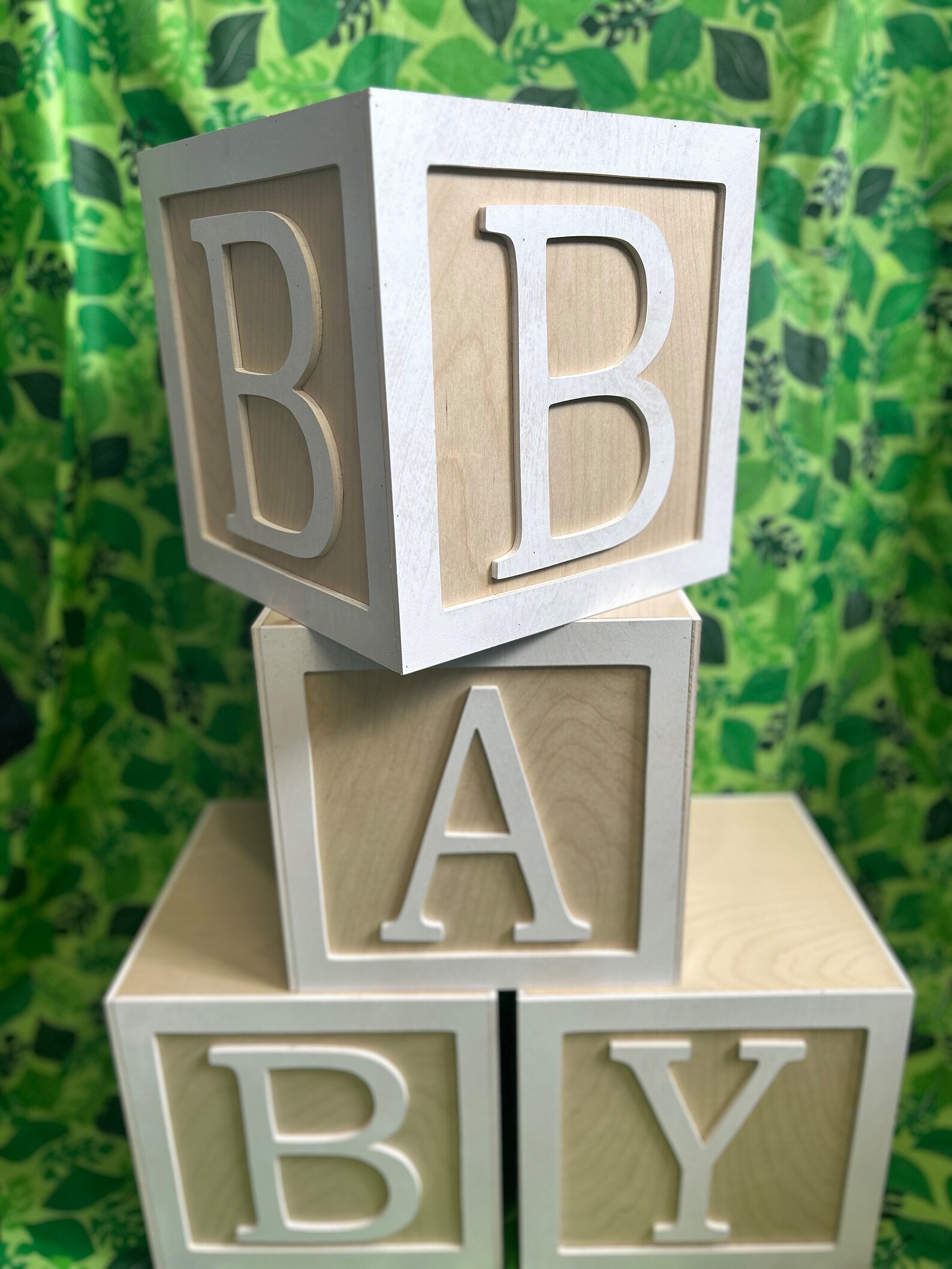Baby Shower Wood Blocks: ABC Decor, Large Wooden Blocks - Etsy