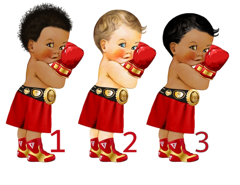 Boxing Baby Shower Centerpieces: African American Boxer Theme (set of 3 ...